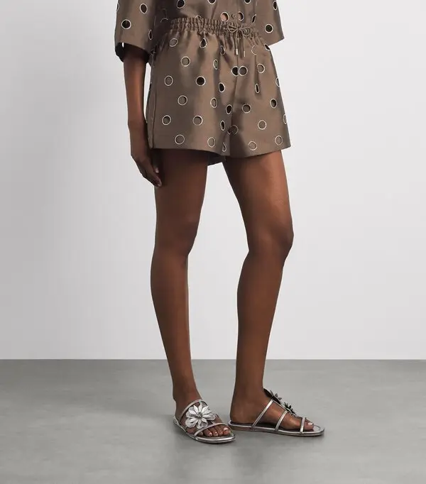 Sandro Rhinestone Cut-out Shorts