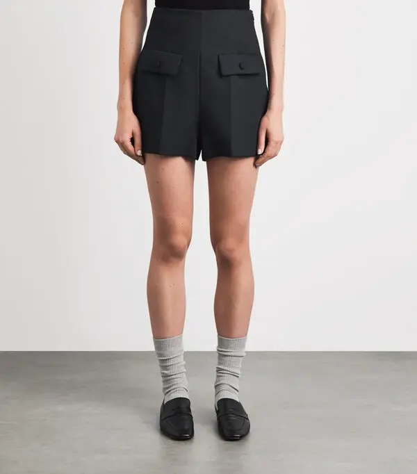 Sandro Wool High-rise Shorts