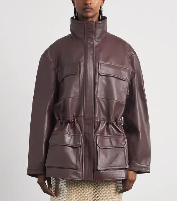 Sandro Oversized Leather Jacket