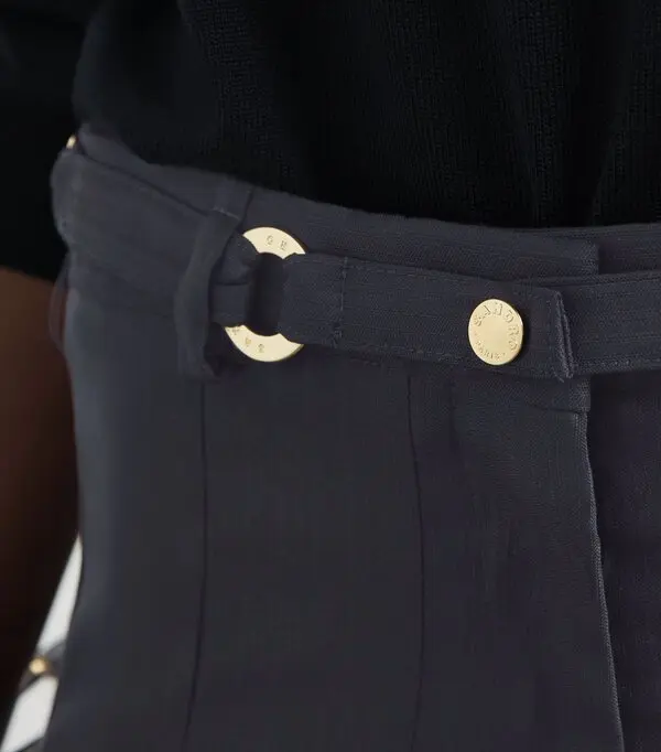 Sandro Pleated Wool-blend Shorts With Removable Belt