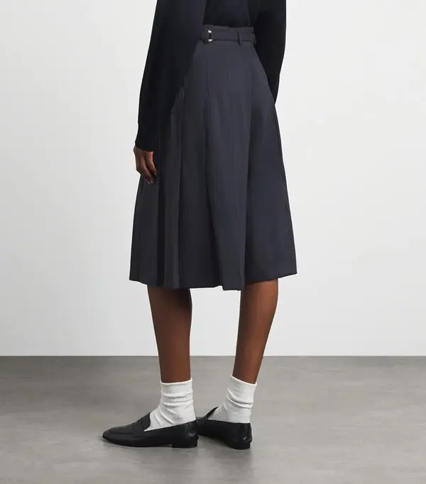 Sandro Pleated Wool-blend Shorts With Removable Belt