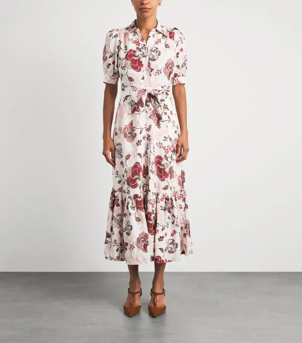 ME+EM Floral Print Maxi Shirt Dress