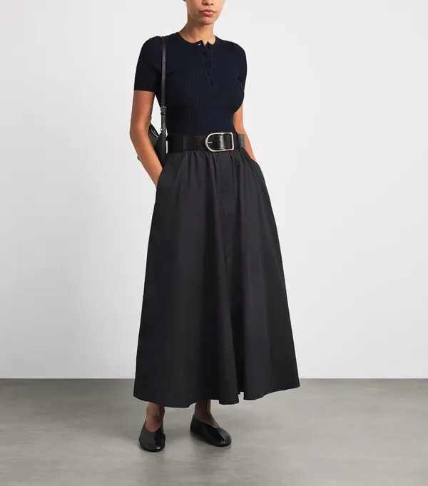 ME+EM Belted Maxi Skirt - Black