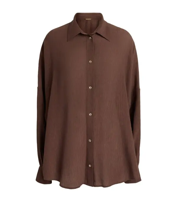 AWAY THAT DAY Maldives Shirt Versatile Relaxed Fit - Brown