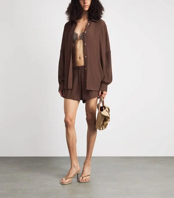 AWAY THAT DAY Maldives Shirt Versatile Relaxed Fit - Brown