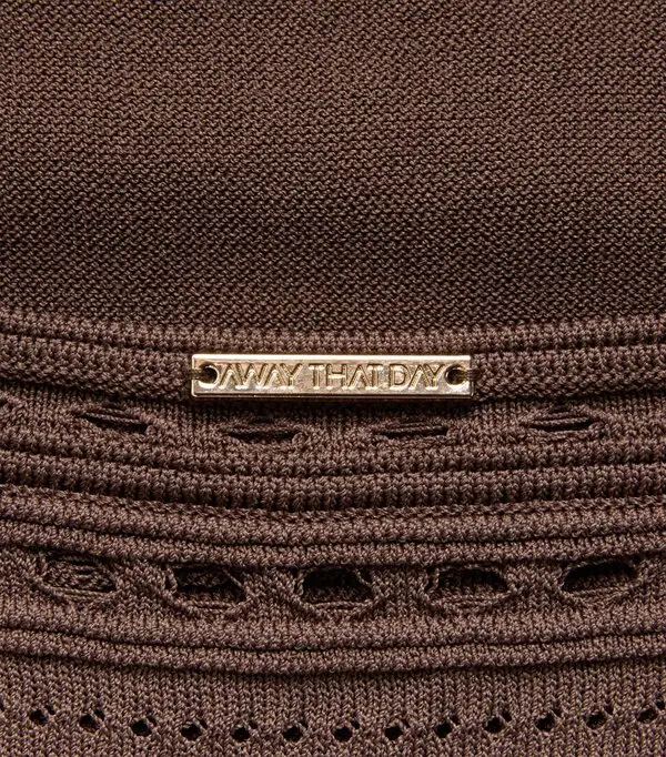 AWAY THAT DAY Crochet Zanzibar Maxi Dress - Brown