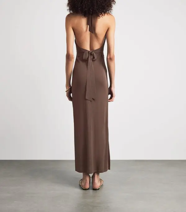 AWAY THAT DAY Mozambique Knitted Maxi Dress - Brown