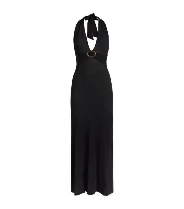 AWAY THAT DAY Mozambique Knitted Maxi Dress - Black