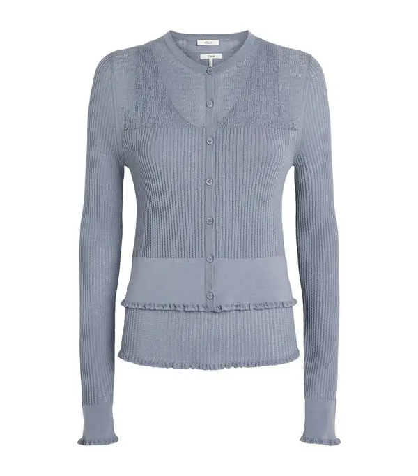 Chloé Wool Tank Top And Cardigan Set