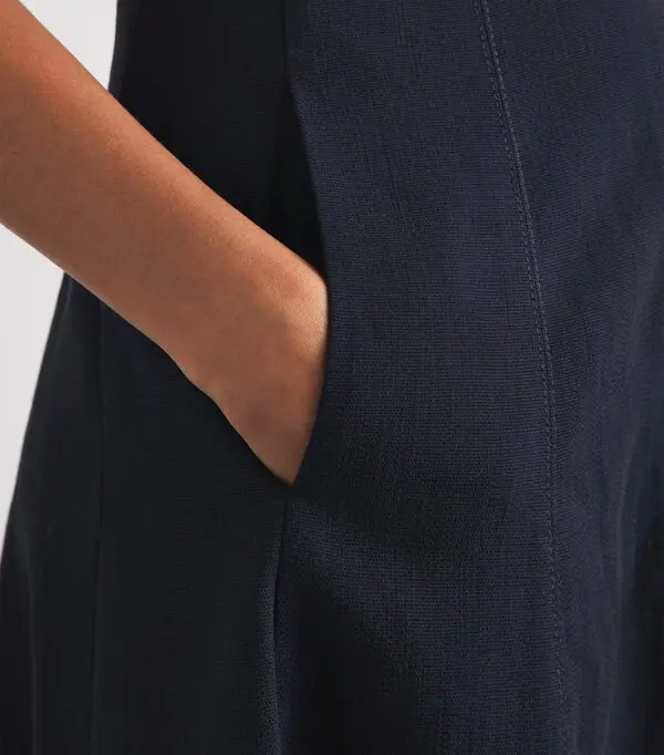 ME+EM Textured Puff Sleeve Mini Dress