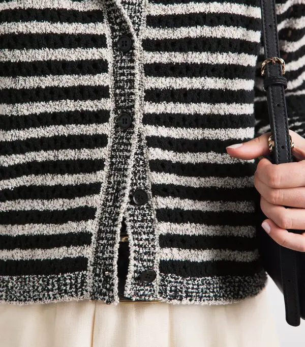 ME+EM Textured Stripe Cardigan