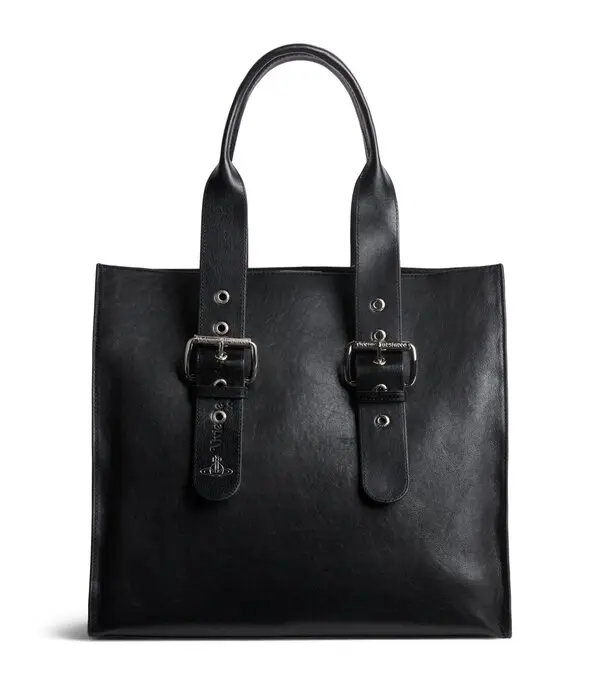 VIVIENNE WESTWOOD Alex Leather Tote Bag - Black