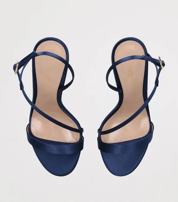 GIANVITO ROSSI Satin Manhattan Heeled Sandals 95 - Blue
