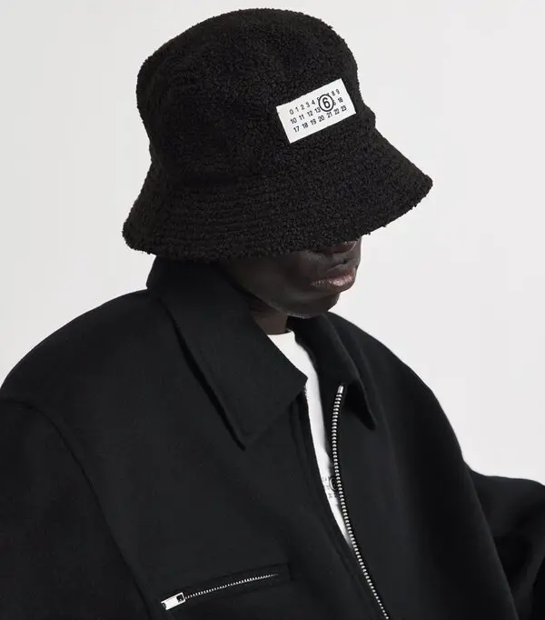 MAISON MARGIELA Bouclé Logo Patch Bucket Hat