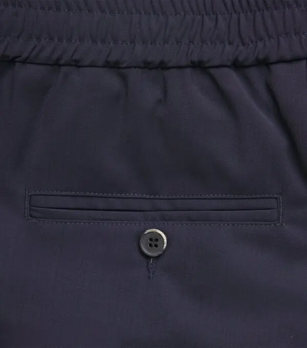 Barena Venezia Virgin Wool Elasticated Trousers - Navy