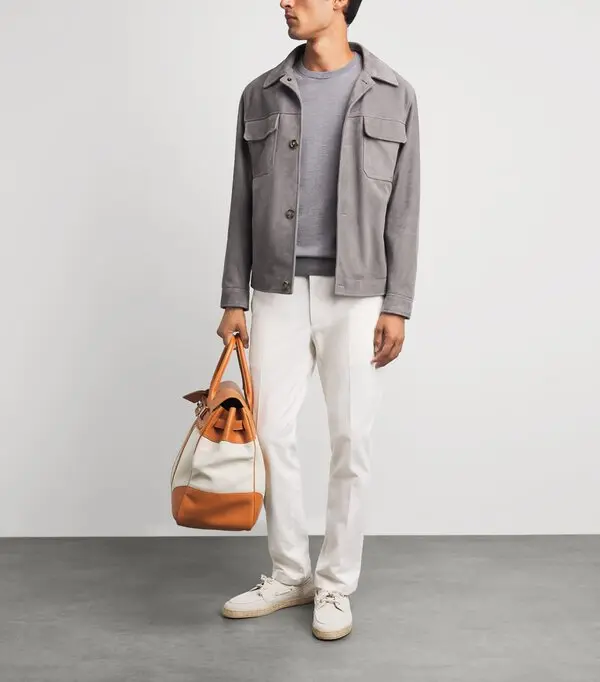 LARDINI Virgin Wool Knitted T-shirt - Grey