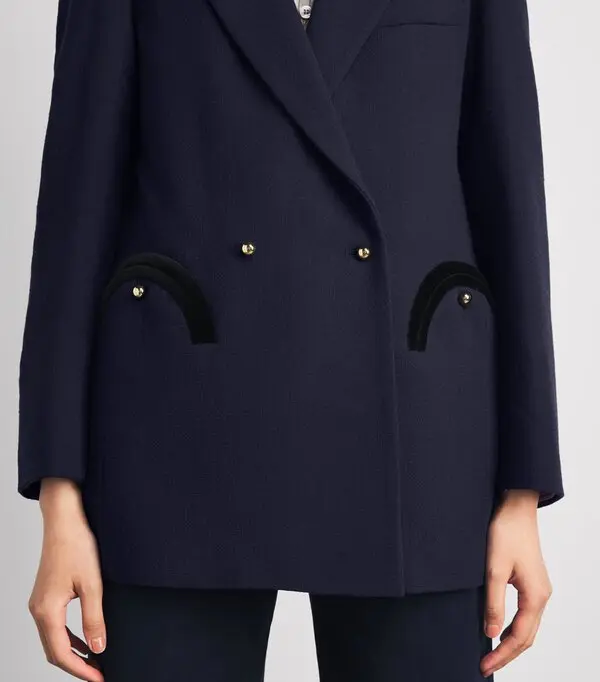 BLAZÉ MILANO Virgin Wool Double-breasted Everyday Blazer