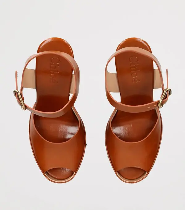 Chloé Leather Meret Platform Sandals 160