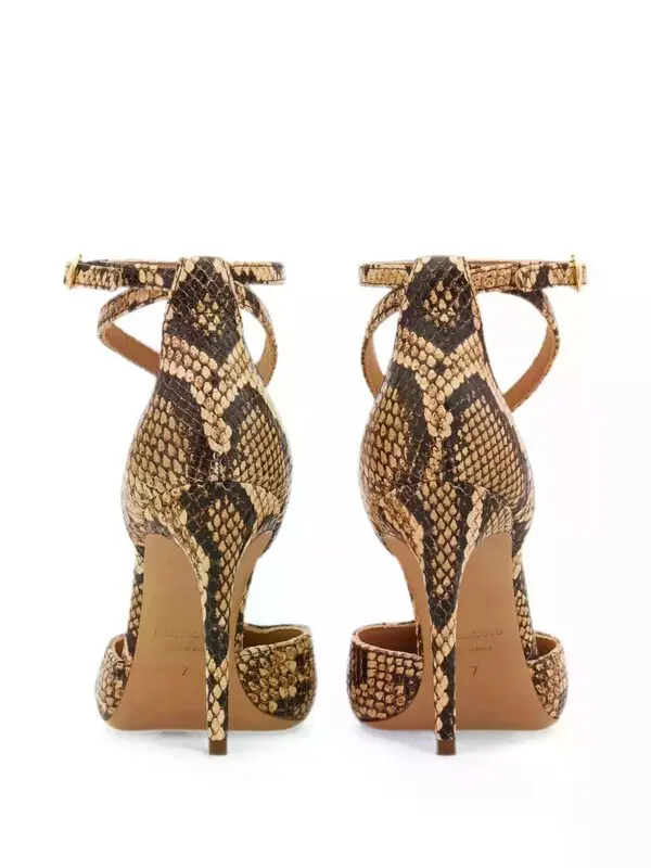 FERRAGAMO Snake-effect T-bar Pumps