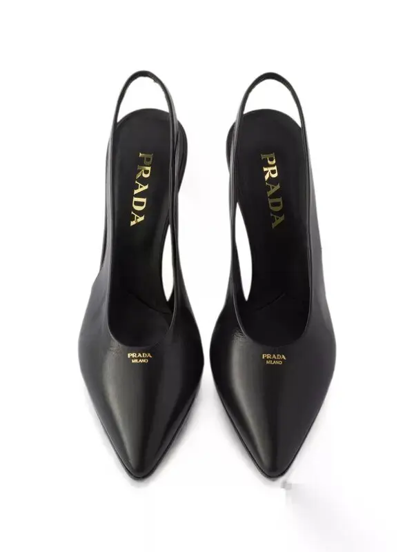 Prada Leather Slingback Pumps - Black
