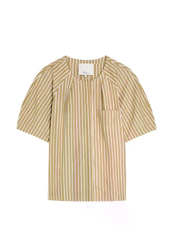 3.1 Phillip Lim Striped Short-sleeve Blouse