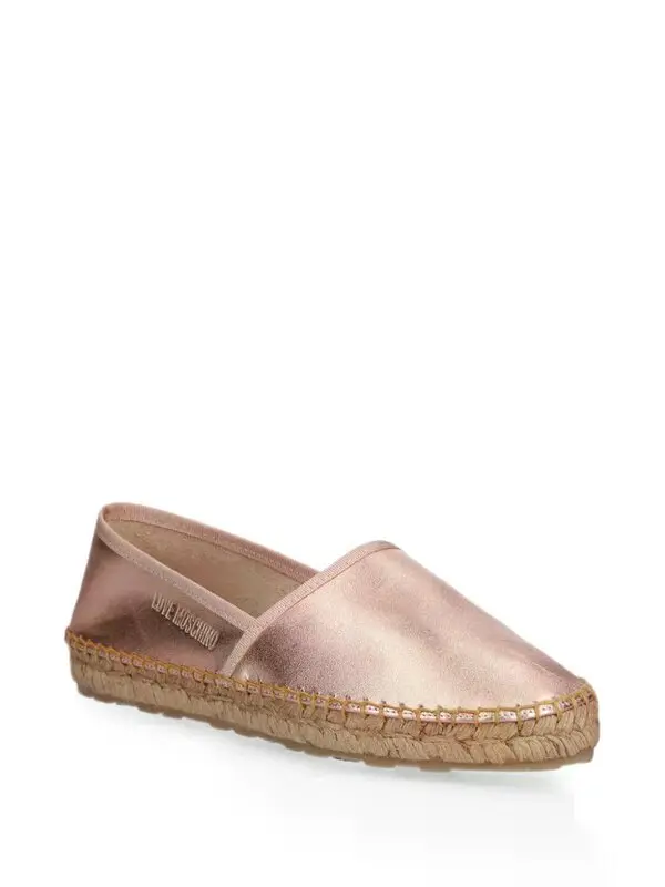 Moschino Metallic Logo-embossed Espadrilles
