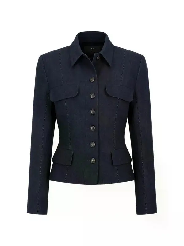 Masnada Cropped Jacket With Contrast Stitching