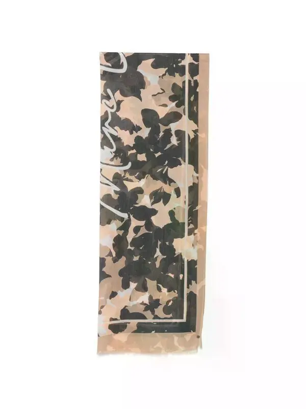 Marc O'polo Floral-print Frayed Scarf - Neutrals
