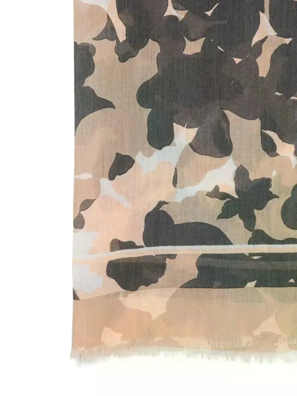 Marc O'polo Floral-print Frayed Scarf - Neutrals