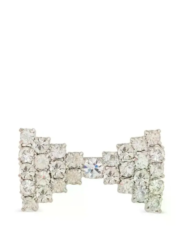 SUSAN CAPLAN 1980s Crystal-embellished Bow Brooch - Silver