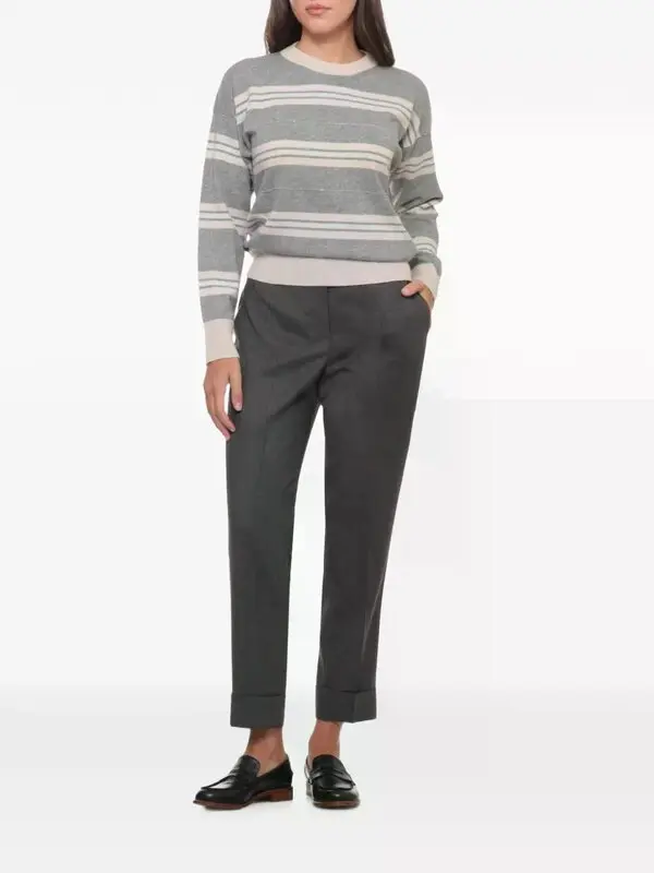 Peserico Striped Lurex Detailed Sweater
