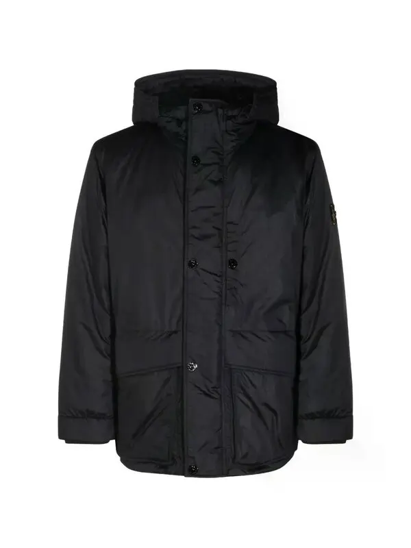 Stone Island Logo Patch Hooded Coat
