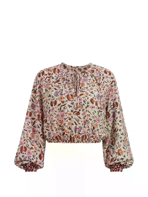Natalie Martin Amelia Floral-print Top - Neutrals