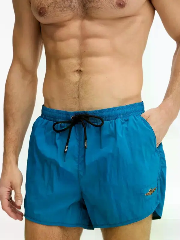 AERONAUTICA MILITARE Logo-embroidered Drawstring Swim Shorts - Blue