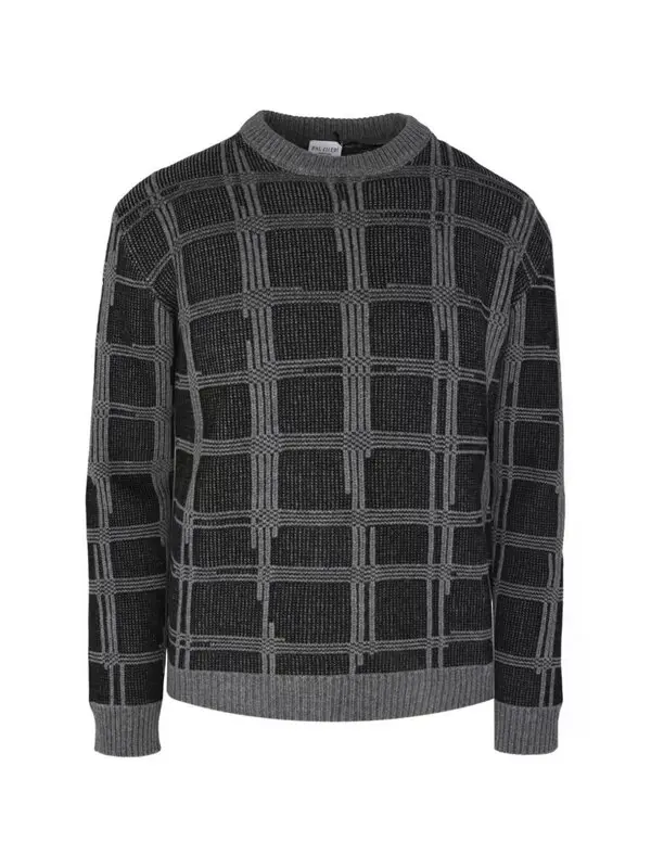 Pal Zileri Checked Intarsia-knit Sweater
