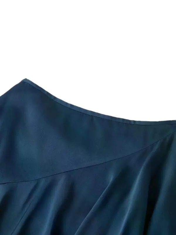 Shanghai Tang Asymmetric Tiered Satin Skirt