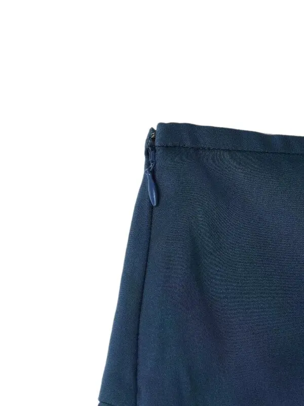 Shanghai Tang Asymmetric Tiered Satin Skirt