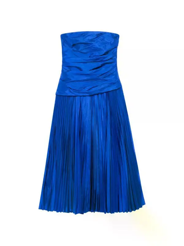 Simkhai Arie Strapless Pleated Midi Dress