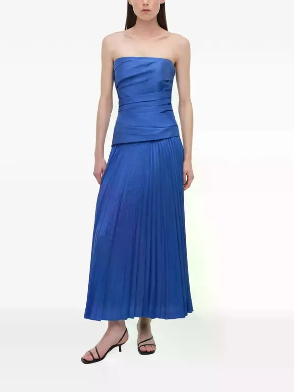 Simkhai Arie Strapless Pleated Midi Dress