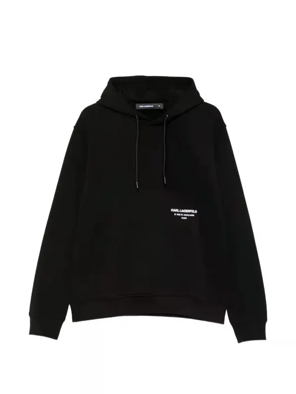 Karl Lagerfeld Logo Print Drawstring Hoodie