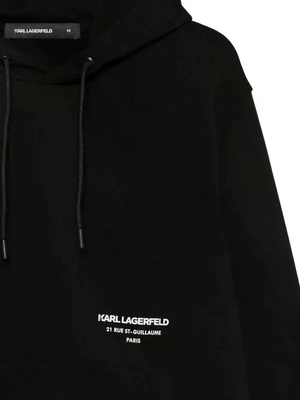 Karl Lagerfeld Logo Print Drawstring Hoodie