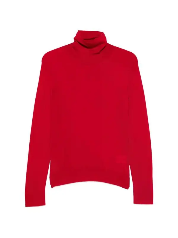 RÓHE Knitted Roll Neck Sweater - Red