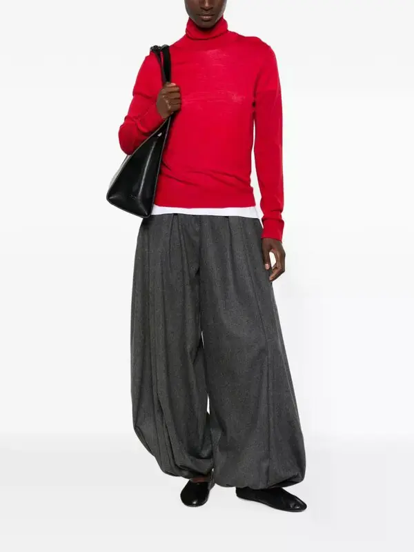 RÓHE Knitted Roll Neck Sweater - Red
