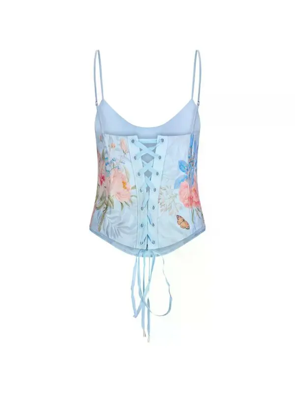 Retrofete Moxie Floral-print Corset Top