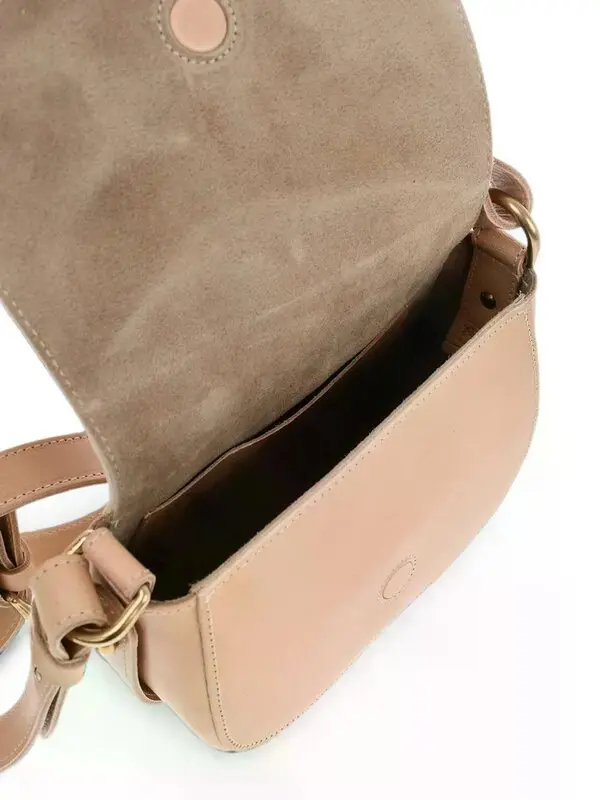 Il Bisonte Leather Crossbody Bag With Tassel Detail - Neutrals