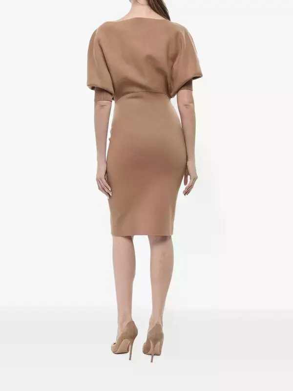 SUPER BLOND Batwing-sleeve Knit Midi Dress