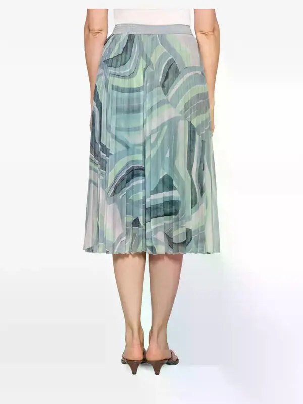 BETTY BARCLAY Abstract Print Pleated Skirt