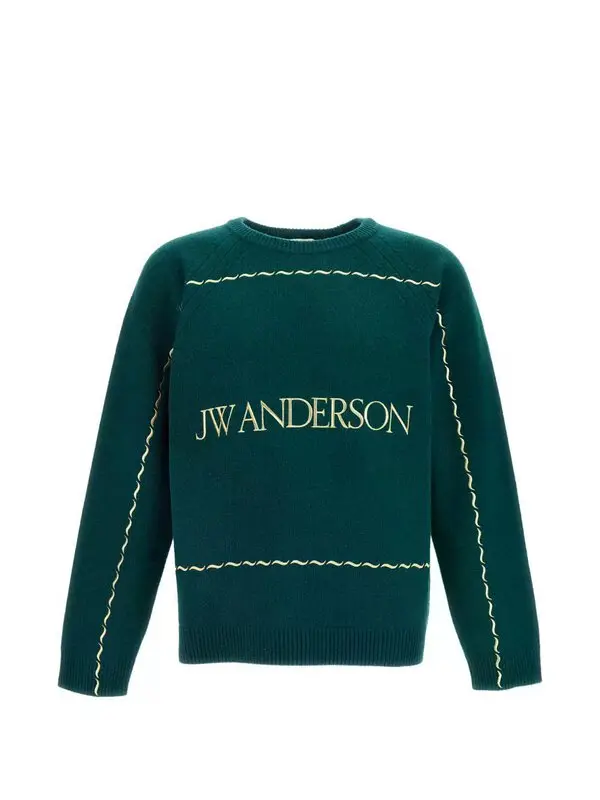 JW Anderson Logo-embroidered Wavy-stitch Knit