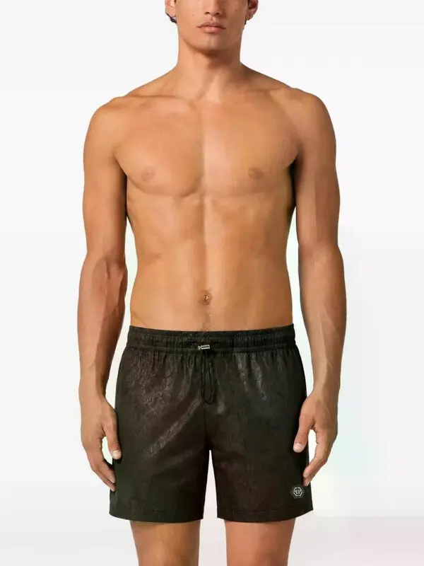 Philipp Plein Gothic Print Swim Shorts