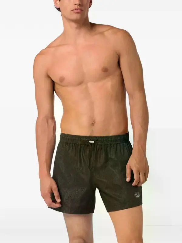 Philipp Plein Gothic Print Swim Shorts